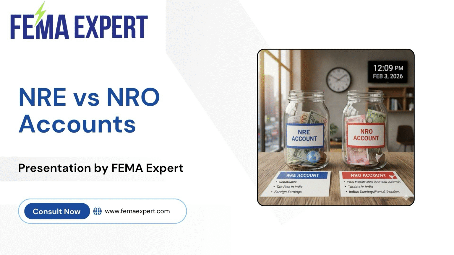 NRE vs NRO Accounts - FEMA, RBI & FDI Advisory India | FEMA Experts